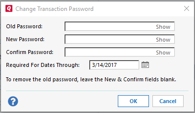 Adding and Removing Data File and Transaction Passwords in Quicken for Windows | Quicken